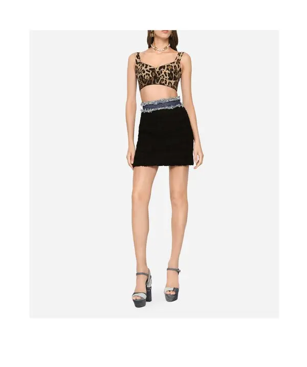Dolce & Gabbana Leopard Print Sweetheart Bustier Top