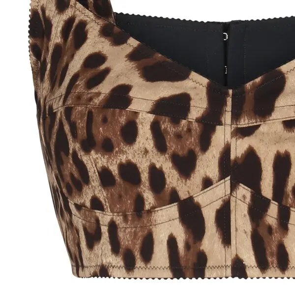 Dolce & Gabbana Leopard Print Sweetheart Bustier Top
