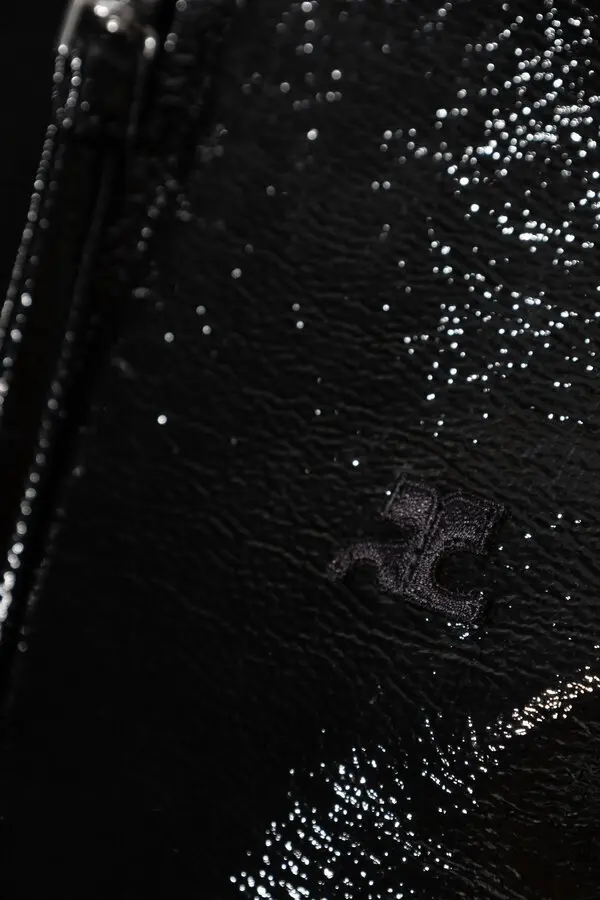COURREGES Vinyl City Zip-up Jacket - Black