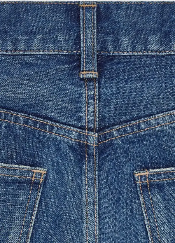 Celine Lou Jeans In Vintage Dark Union Wash Denim - Blue