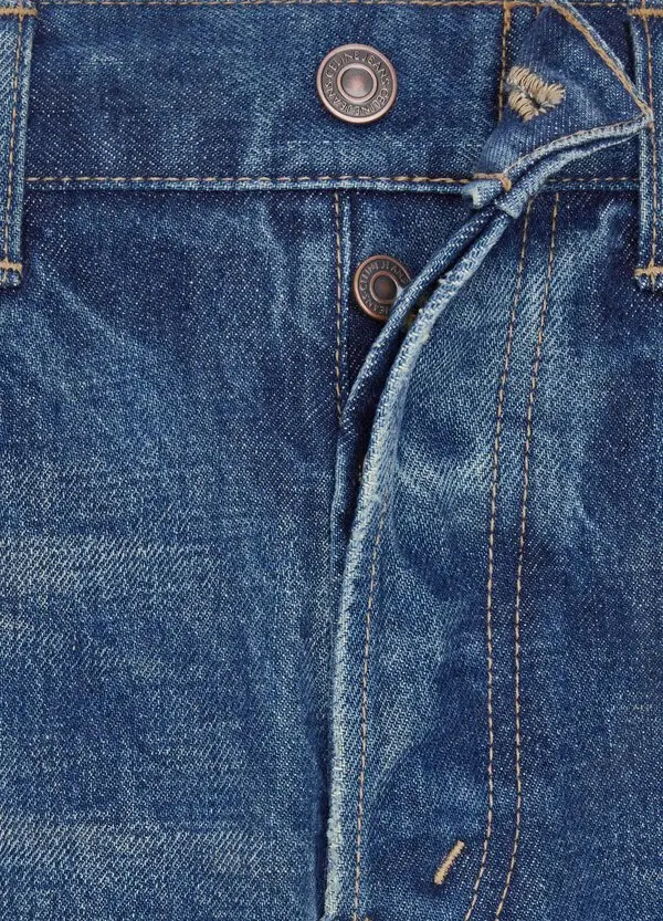 Celine Lou Jeans In Vintage Dark Union Wash Denim - Blue