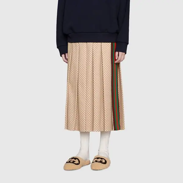 Gucci Interlocking G Shearling Flat Slippers
