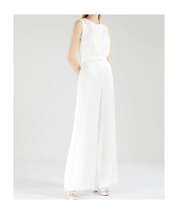 Max Mara Fluid Satin Jumpsuit With Belted Waist