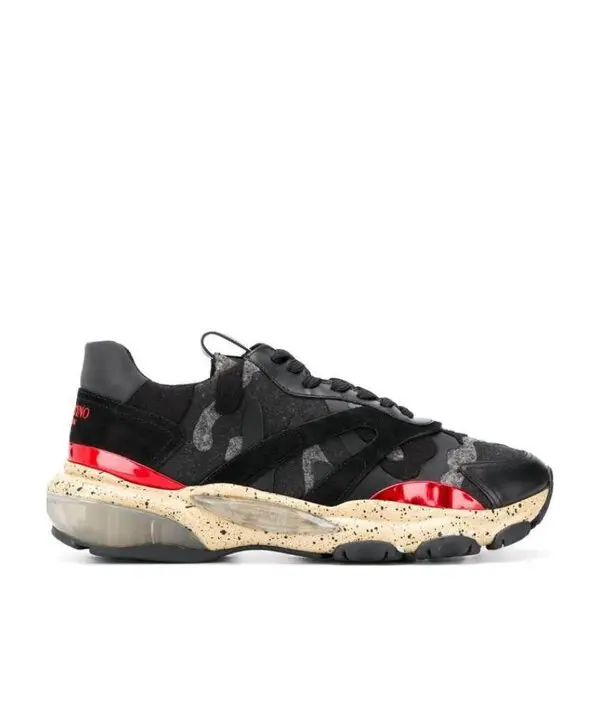 Valentino Garavani Bounce Camouflage Sneakers - Black