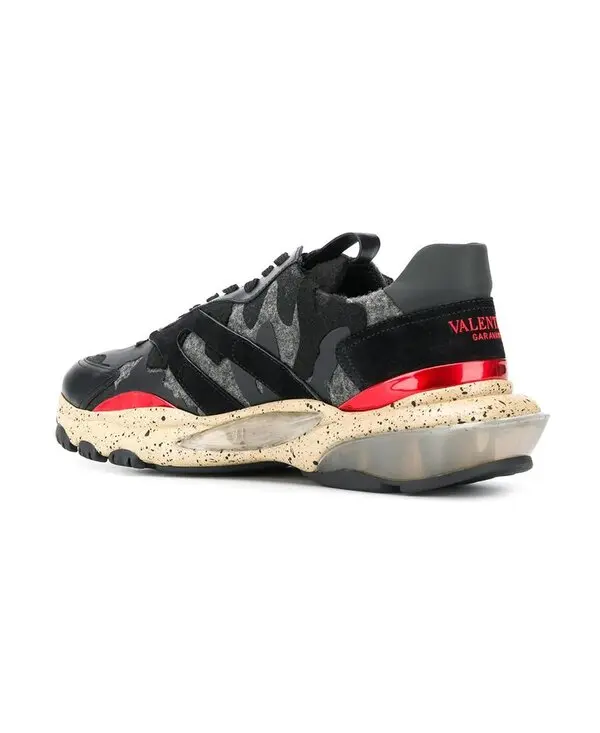Valentino Garavani Bounce Camouflage Sneakers - Black