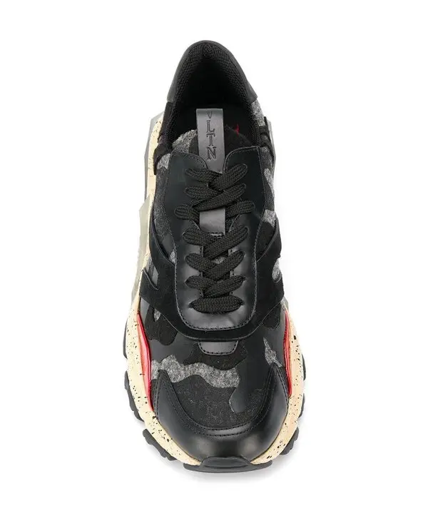 Valentino Garavani Bounce Camouflage Sneakers - Black