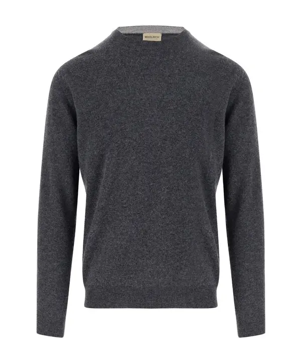 Woolrich Crewneck Jumper With Embroidered Logos - Shadow Gray