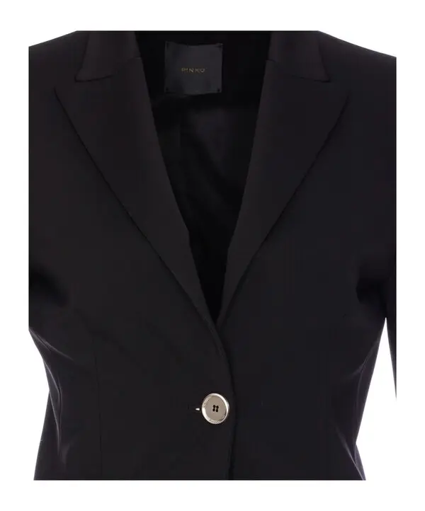 Pinko Single-breasted Blazer With Buckle Cuffs - Black