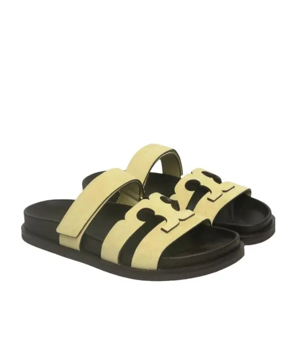 Tory Burch Ines Suede Slides - Yellow