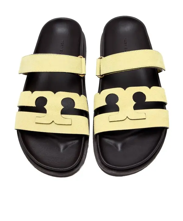 Tory Burch Ines Suede Slides - Yellow