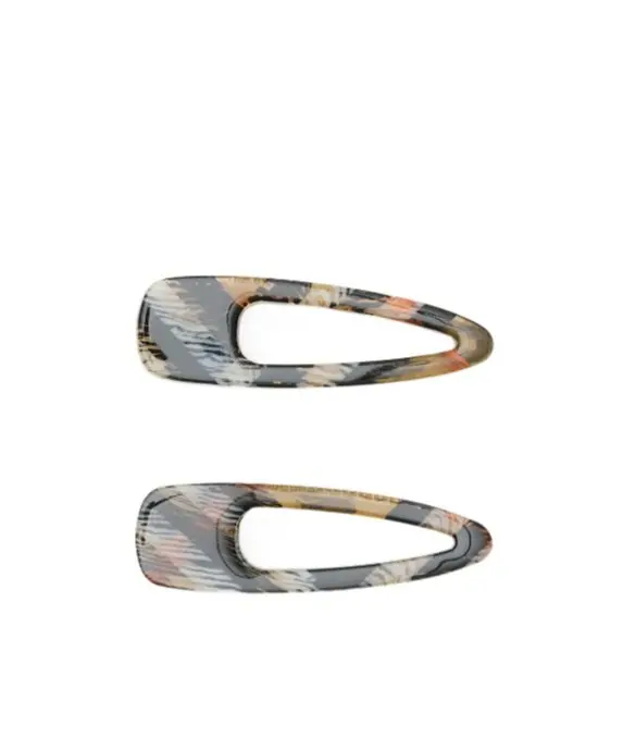 Burberry Check Hair Clips - Sand Beige