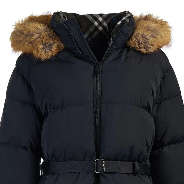 Burberry Belted Hooded Puffer Coat