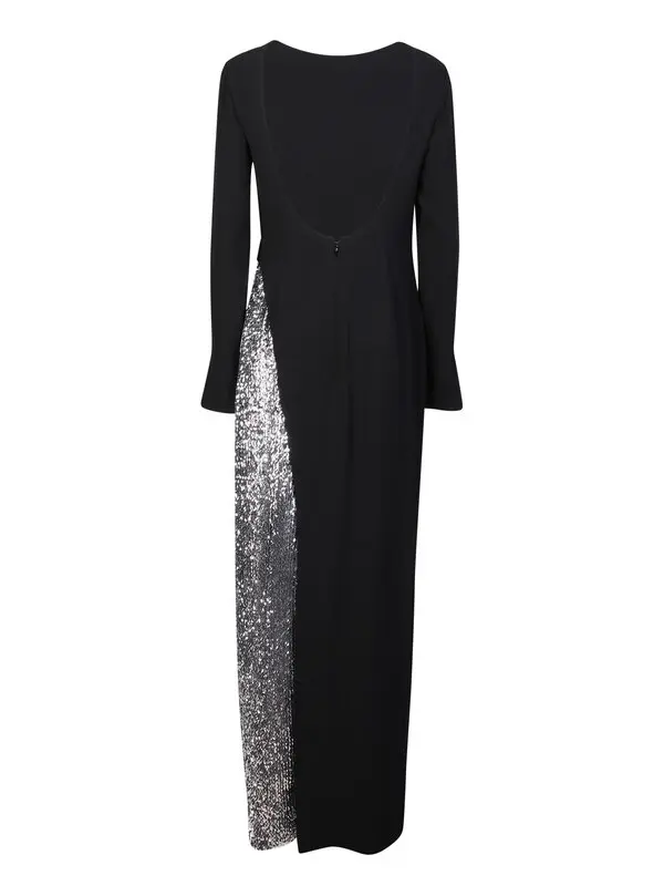 Givenchy Long Sleeve Backless Sequined Evening Gown