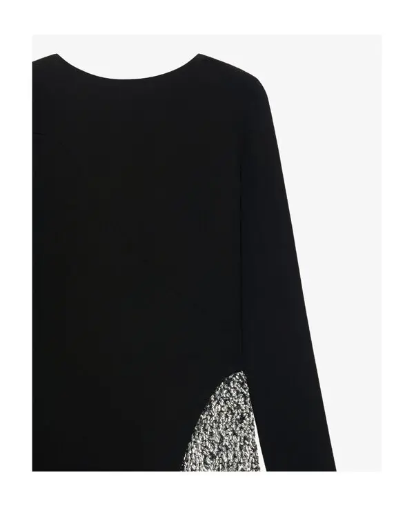 Givenchy Long Sleeve Backless Sequined Evening Gown