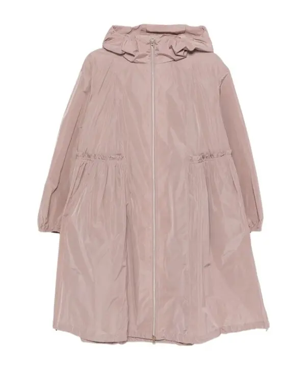 Herno Hooded Parka With Ruffled Trim - Nude