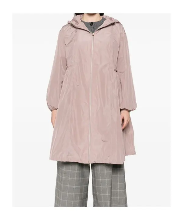 Herno Hooded Parka With Ruffled Trim - Nude