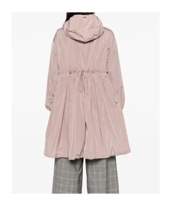 Herno Hooded Parka With Ruffled Trim - Nude