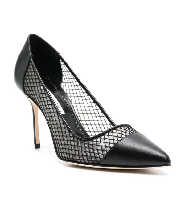 Manolo Blahnik Capcour Mesh-panelled Pumps