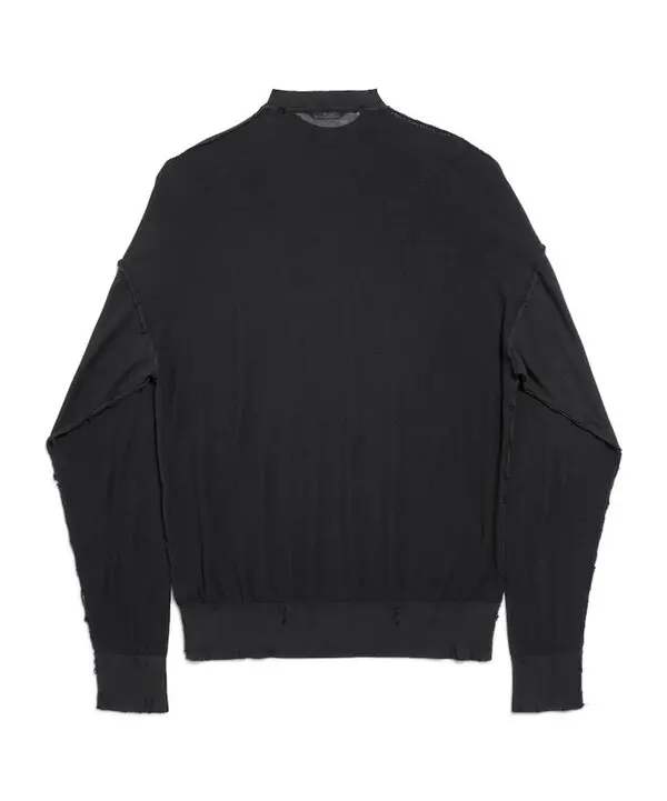 Balenciaga Cotton Knit Turtleneck Sweater With Embroidered Artwork