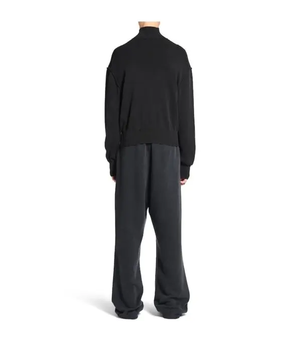 Balenciaga Cotton Knit Turtleneck Sweater With Embroidered Artwork