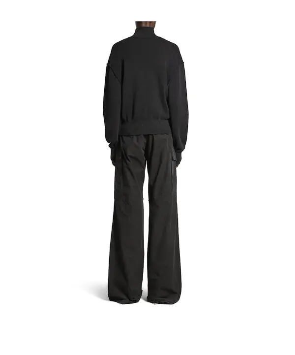 Balenciaga Cotton Knit Turtleneck Sweater With Embroidered Artwork