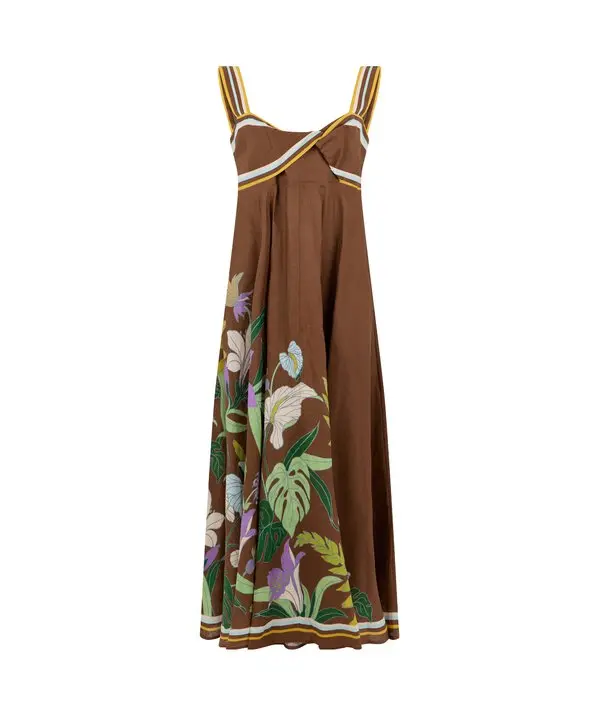 ALEMAIS Alfie Floral Maxi Dress - Brown