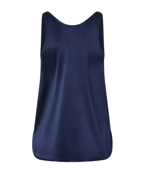 Pinko Crewneck Satin Tank Top - Blue