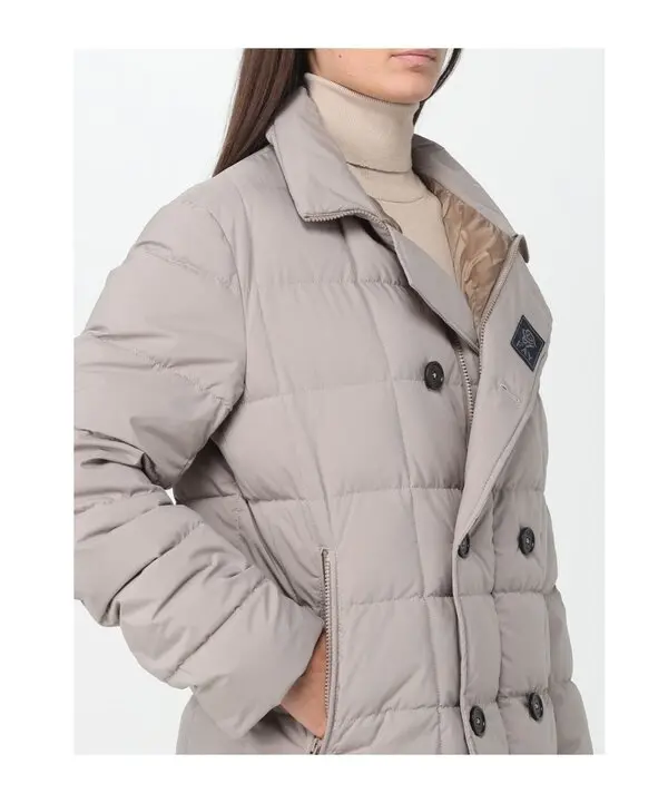 FAY Quilted Hooded Coat - Gray