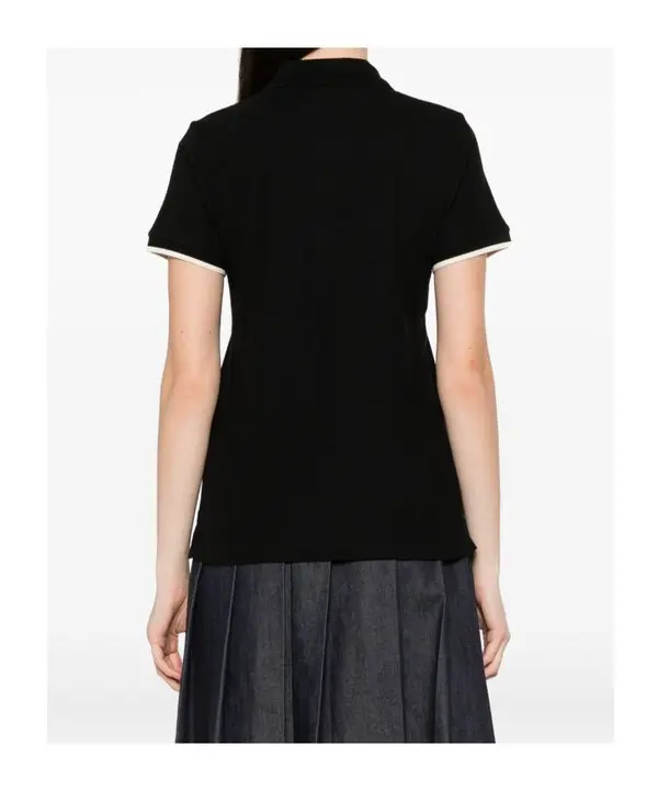 Moncler Logo Patch Short Sleeve Polo Shirt - Black