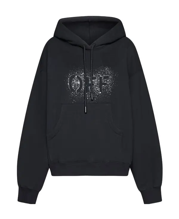 Off-White Drawstring Long-sleeved Hoodie