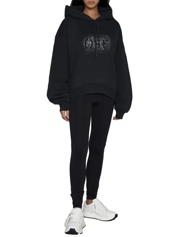 Off-White Drawstring Long-sleeved Hoodie