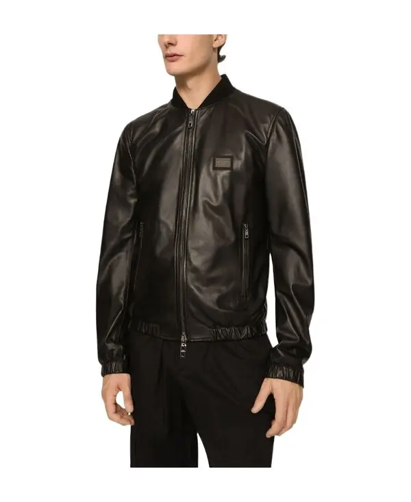 Dolce & Gabbana Dg Essentials Zipped Bomber Jacket - Black