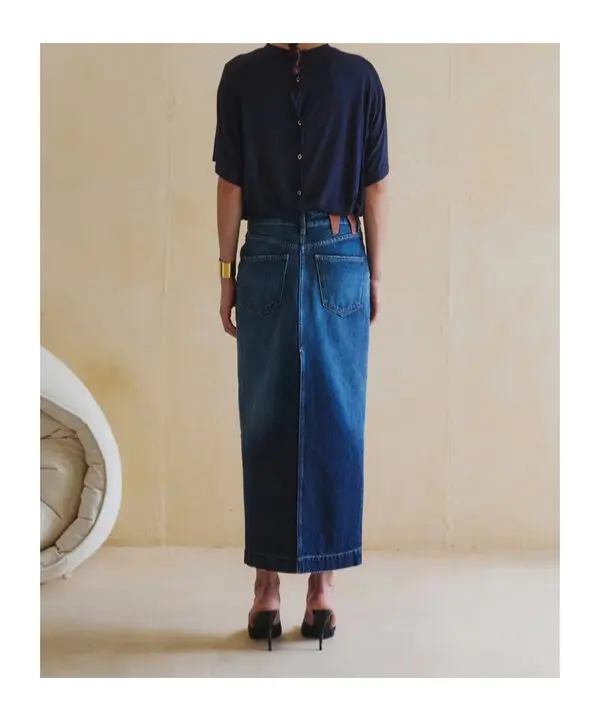 DARKPARK Erika Denim Midi Skirt - Black