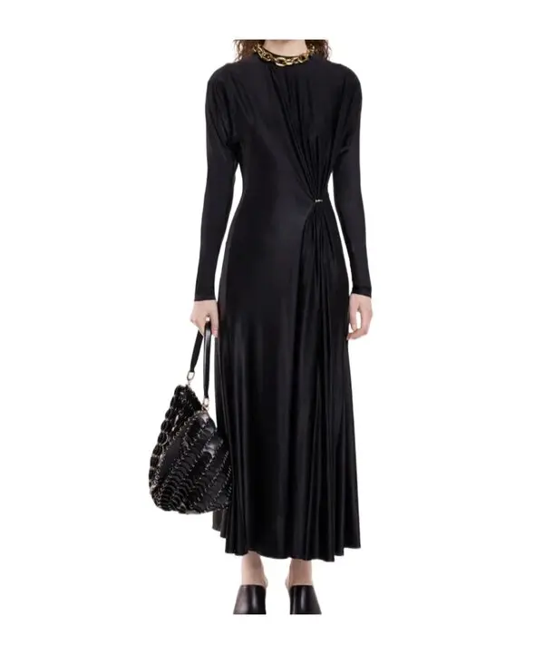 Rabanne Crewneck Gathered Maxi Dress