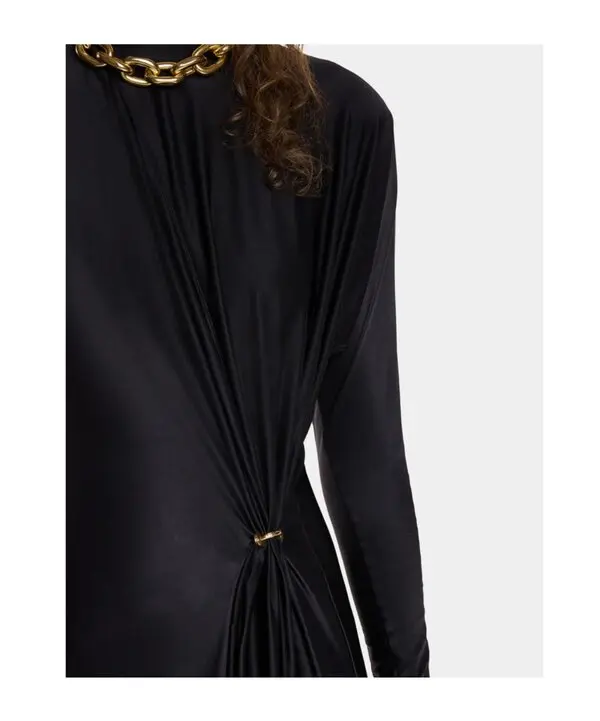 Rabanne Crewneck Gathered Maxi Dress