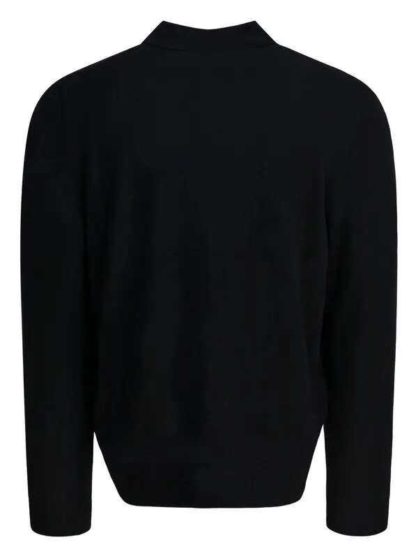 Vince Merino Knit Polo Shirt - Black