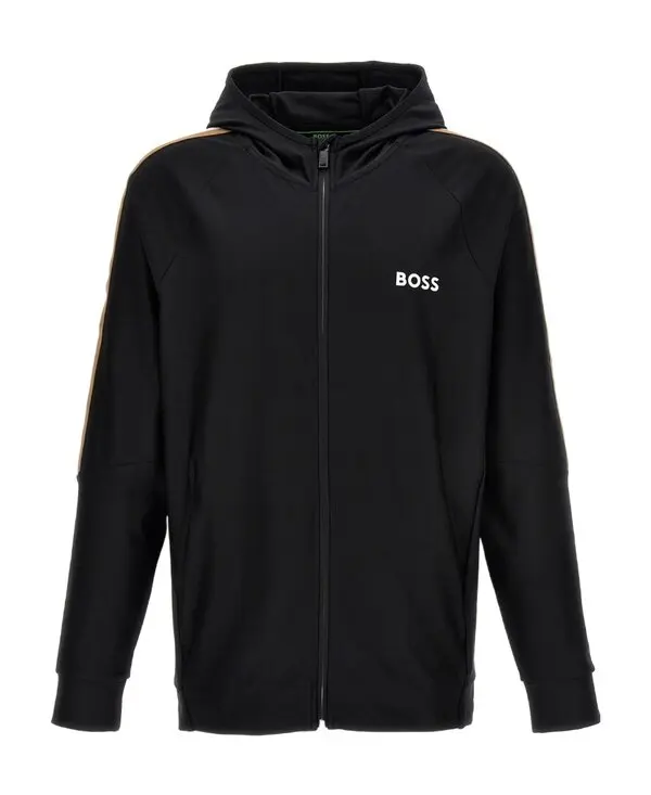 Hugo Boss Boss Logo Printed Zipped Hoodie