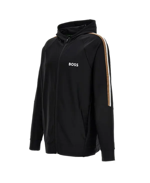 Hugo Boss Boss Logo Printed Zipped Hoodie