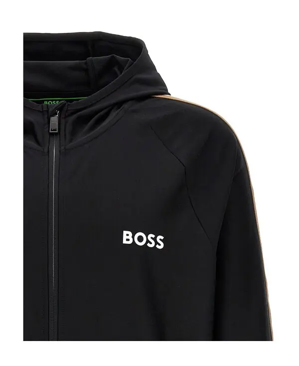 Hugo Boss Boss Logo Printed Zipped Hoodie
