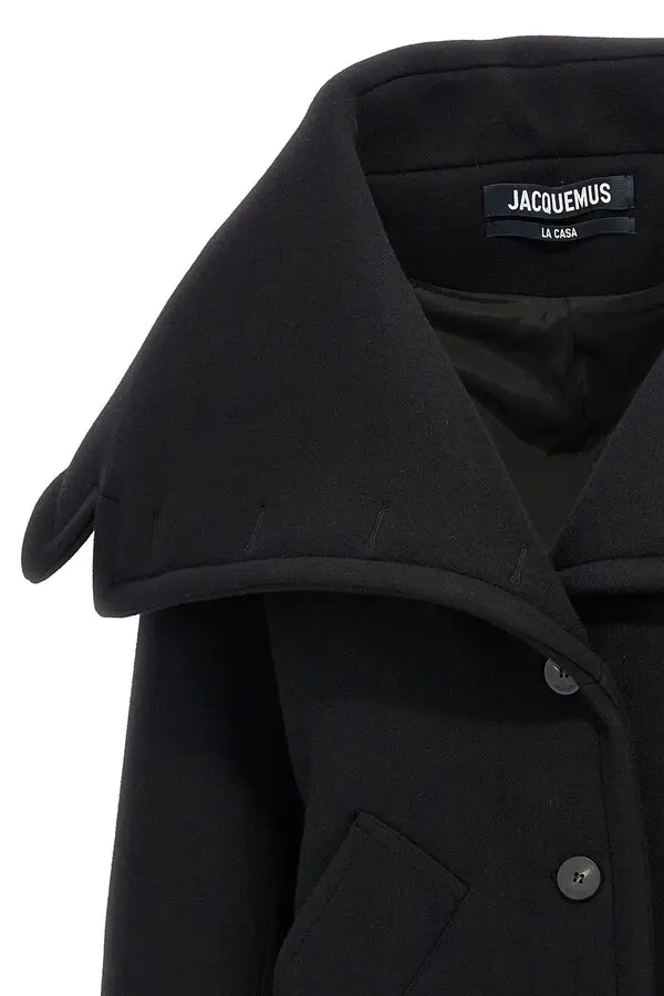 Jacquemus The Caruso Draped Collar Jacket - Black