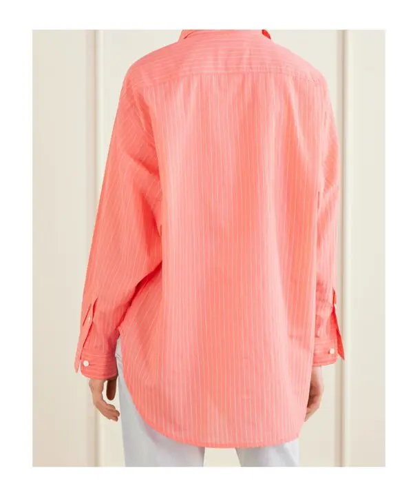 AGOLDE Sona Striped Cotton-blend Shirt - Pink