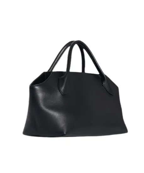 THE ROW Terrasse Bauletto Leather Tote Bag - Black