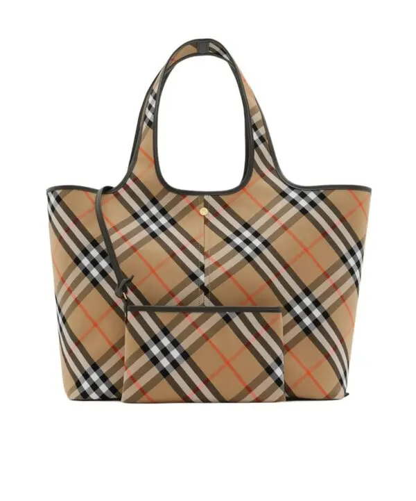 Burberry Medium Vintage Check Top Handle Bag - Sand-colored