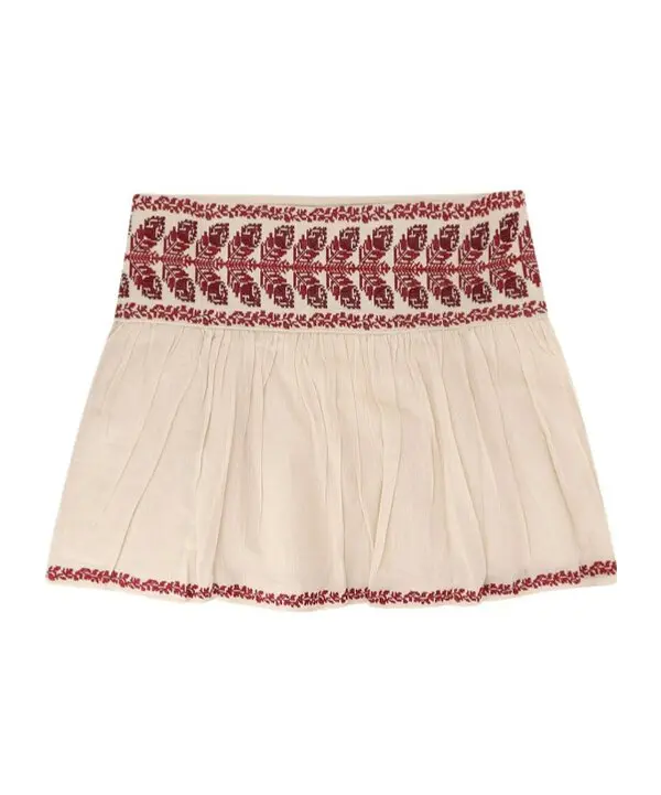 Isabel Marant Étoile Embroidered A-line Mini Skirt - Rice Red