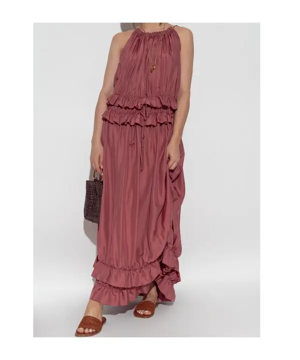 Chloé Ruffled Halterneck Maxi Dress