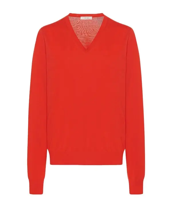 THE ROW Haius V-neck Fine Knit Sweater