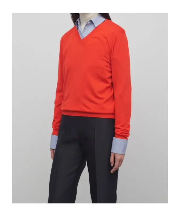 THE ROW Haius V-neck Fine Knit Sweater