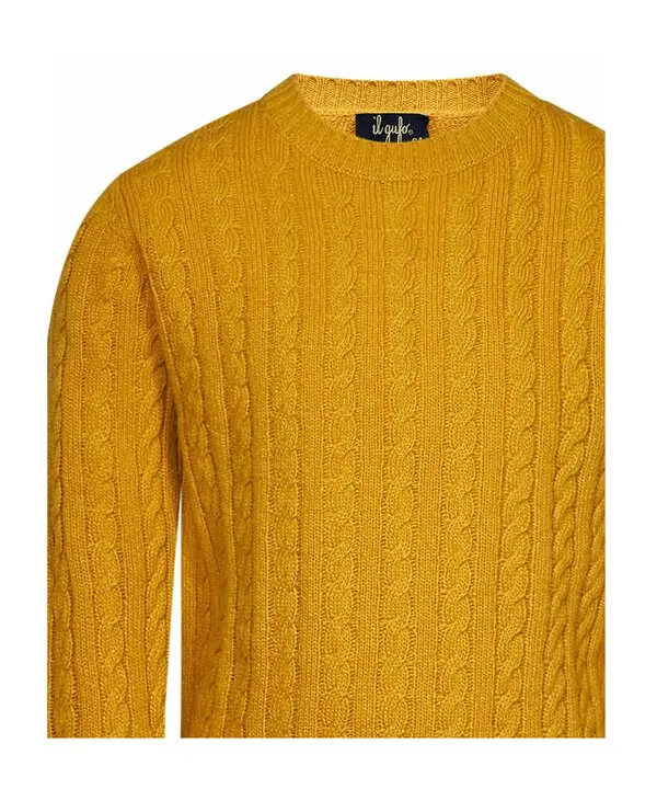 IL GUFO Cable Knit Jumper - Brown