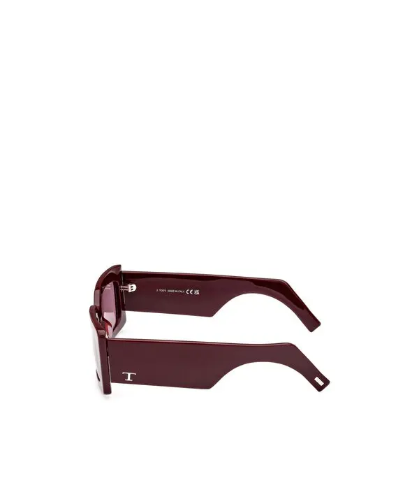 TOD'S Geometric Frame Sunglasses - Bordeaux
