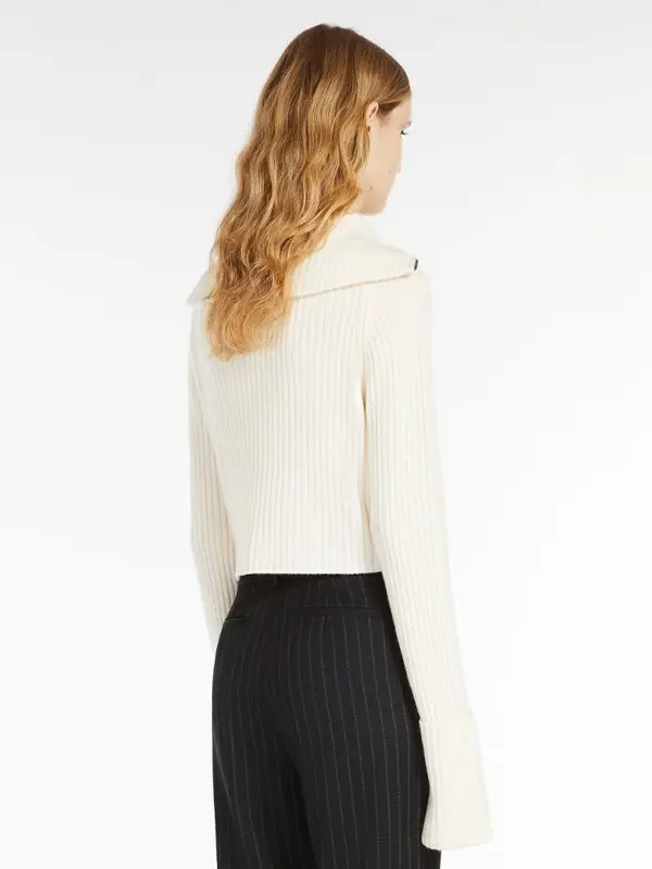 Sportmax Ribbed Knit Zip-up Cardigan